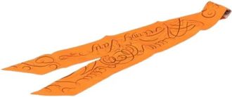 Herm&egrave;s Pre-owned Twilly Scarf Exercices pour Former la Main - Femme - Pre-owned - Orange - Taille: ONE Size