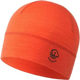 Giesswein Bonnet Gamsstein Neonorange One Size - Casquette de sous-v&ecirc;tement en 100% Laine m&eacute;rinos, Sports Beanie de v&eacute;lo pour Hommes et Femmes, Compatible avec 