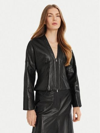 Marella Lederjacke Daily 2513441041 Schwarz Regular Fit