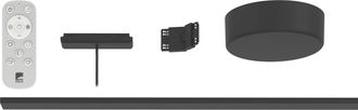 Eglo Niedervolt Schienensystem Track Plus, erweiterbares Set mit Fernbedienung, Starterset Schienenleiste f&uuml;r Wand und Decke, Kunststoff in Schwarz, L 95 c