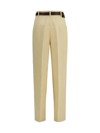 Max Mara Womens Mstsumero Pants Linen Batavia Coloniale Trousers