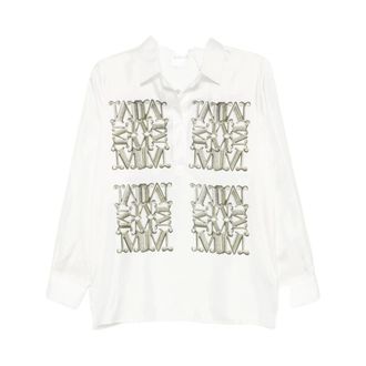 Max Mara Femme, Blouses et Chemises, Blanc, Taille: 34 FR Filtro Silk Blouse