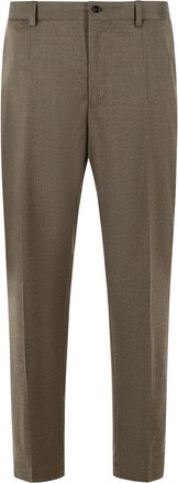 Dolce & Gabbana Pantalon en laine vierge marron
