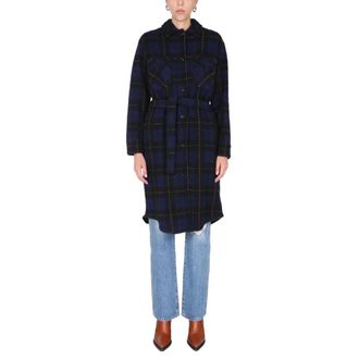 Woolrich Femme, Manteaux, Multicolore, Taille: 40 FR Veste-chemise &agrave; carreaux avec ceinture