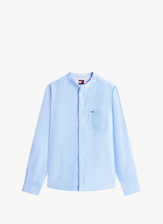 Tommy Hilfiger Chemise &agrave; col officier en lin et coton