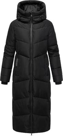 Marikoo Manteau dhiver extra long matelass&eacute; pour femme avec fermeture &eacute;clair imperm&eacute;able Firella XVI XS-6XL, Noir, XXL