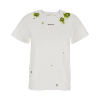 Shushu/Tong Grommet Embroidered Floral Tee - - Tops - Damen - Wei&szlig; - XS