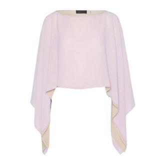 Elena Miro Cape double en georgette - Femme - Blouses et Chemises - Violet - Taille: 38/40 FR