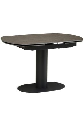 Livetastic Esstisch, Anthrazit, Schwarz, Metall, Keramik, bootsf&ouml;rmig, Bodenplatte, 120-178x75x77 cm, ausziehbar, Esszimmer, Tische, Esstische, Esstische auszieh