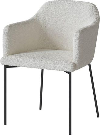 Rendez-Vous Déco Rendez-vous Déco - Fauteuil blanc en tissu effet laine bouclette - glam