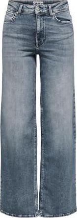 Only Onlmadison Blush Hw Wide DNM Rea570 Noos, Denim Bleu Gris spécial, L / 32L Femmes