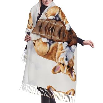 Generic Corgi Mignon Femme Etole &Eacute;l&eacute;gant Foulard &Eacute;pais Ch&acirc;le Wrap Pour Cadeau Automne Hiver Soir&eacute;e