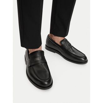 Calvin Klein Halbschuhe Calvin Klein Ess Rubber Loafer Hw Plaq Va Lth HM0HM02177 Schwarz