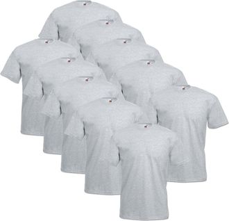 Fruit Of The Loom 10 T Shirts Valueweight S M L XL XXL 3XL 4XL 5XL &Uuml;bergr&ouml;&szlig;e Diverse Farbsets ausw&auml;hlbar, Gr&ouml;&szlig;e:2XL, Farbe:grau