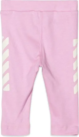 Off-white Cotton Leggings - Pink