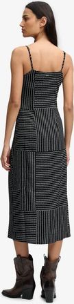 Superdry Print - Camisole-Midikleid in Schwarz mit Punktemuster in versetzter Reihenfolge und Knopfleiste