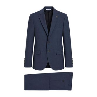 Manuel Ritz Homme, Costumes, Bleu, Taille: M Single Breasted Suits