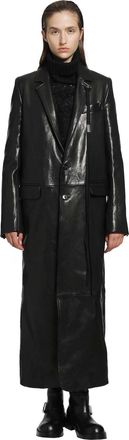 Ann Demeulemeester Virva Vintage Lux Grained Leather Coat