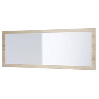 Vladon Miroir Lima, Miroir Mural avec Cadre de Style Moderne, Blanc Haute Brillance (139 x 55 cm)