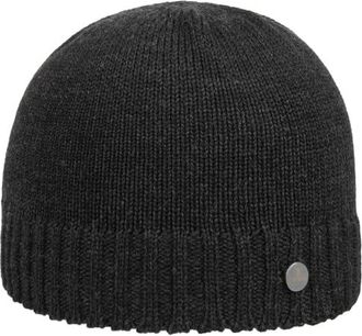 Lierys Bonnet Classic Merino Beanie Femme/Homme - Made in Germany Casquette Forme Melon en Tricot Laine Hiver Automne-Hiver - Taille Unique Anthracite