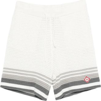 Casablanca crochet striped shorts - Wei&szlig;