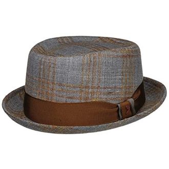 Alfonso d'Este Chapeau en Tissu Milavo Pork PiedEste Homme - Made in Italy Lin chapeauen Soie avec Doublure, Ruban Gros Grain Printemps-été - L (58-59 cm) Denim