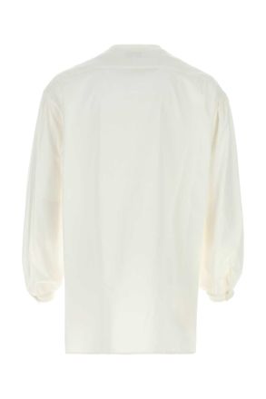 Yohji Yamamoto Mens White Poplin Shirt Exterior: Cotton Gemelli
