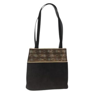 Ferragamo Pre-owned Wildleder Schultertasche - - Pre-owned - Damen - Schwarzk - ONE SIZE