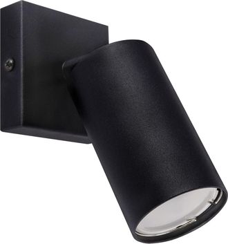 Licht-Erlebnisse Wandstrahler Edelstahl Aluminium Schwarz B&uuml;ro Wohnzimmer T:7,5 cm GU10 zielgerichtet flexibel Arbeiten Lesen Wandleuchte Schlafzimmer LEO