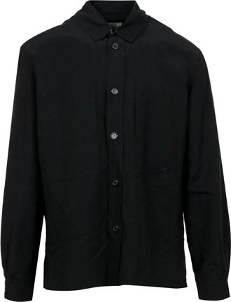 Laneus Homme, Chemises, Noir, Taille: L Linen Blend Overshirt