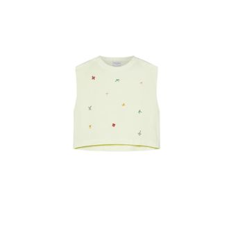Forte_Forte Petites Fleurs Embroidery Top - - Tops - Damen - Gr&uuml;n - S
