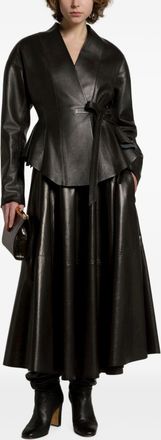 032c Wrap Faux Leather Jacket - Black