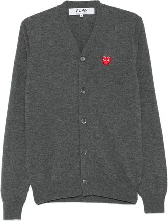 Comme Des Garçons cardigan à logo coeur - Gris