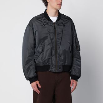 Maison Margiela Dunkelgrauer wendbarer Bomber aus Nylon