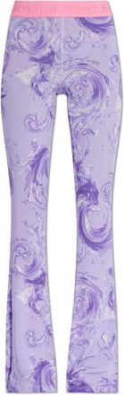 Versace Jeans Couture Femme, Pantalons, Violet, Taille: 38 FR Leggings &Eacute;vas&eacute;s Imprim&eacute;s en Viscose