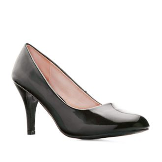 Andres Machado Elegante Pumps aus Lederimitat für Junge Frauen mit 9,5 cm Absatz - AM422 - High-Heels hohe Damenschuhe für den Frühling - Schwarz Lack Größe EU 35