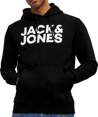 Jack & Jones Herren JCORETAIL Sweat Hood NOV LTN Kapuzenpullover, Schwarz, S