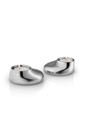 Eva Solo | Mellow Teelichthalter 2 St. 4 cm Edelstahl | Kleiner Kerzenst&auml;nder, Gl&auml;nzende Oberfl&auml;che, Entspanntes Licht | f&uuml;r Echte oder batteriebetriebene Kerz