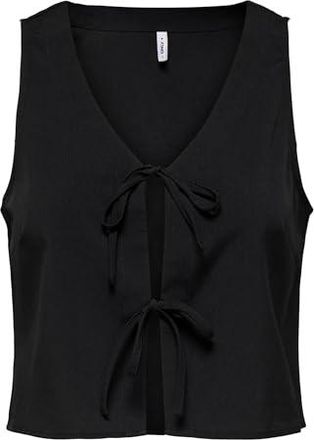 Only Onlnova Life Elite S/L Tie Vest Solid, Noir, S Femmes