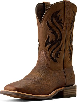 Ariat Mens Kanyon Toughstock VentTEK Wide Square Toe Western Boots in Earth Adobe Mocha Suede, D Medium Width, Size 41.5, by Ariat