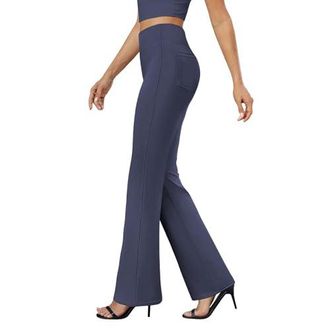 Generic Pantalon habill&eacute; &agrave; jambe large pour femme, coupe d&eacute;contract&eacute;e, pantalon habill&eacute; &agrave; jambe large pour femme, pantalon fluide taille haute, pantalon daffa