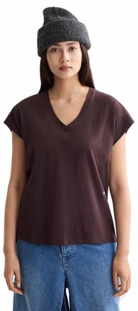 Scotch & Soda Damen Slub V-Neck T-Shirt, Chocolate U290, XS