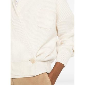 Brunello Cucinelli Cashmere Wrap Cardigan - White