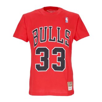 Mitchell & Ness Hardwood Classics No 33 Scottie Pippen T-Shirt - - Sport - Herren - Rot - M
