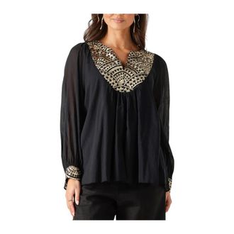 Greek Archaic Kori Damen, Blusen & Hemden, Schwarzk, MGr&ouml;&szlig;e