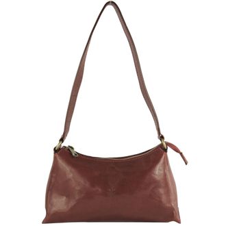 modamoda.de T255 - kleine Damentasche aus Leder made in Italy, Farbe:Schokobraun