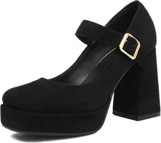 Generic Escarpins Femmes Femme l&eacute;gantes Chaussures habill&eacute;es Talons Hauts Style r&eacute;tro avec Bride de Cheville ferm&eacute;e Dame Classiques pour Mariages et F&ecirc;tes