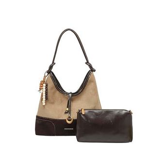 Generic Sac &agrave; bandouli&egrave;re tendance en cuir synth&eacute;tique avec pendentif pour femme, pour le travail, le shopping, les voyages, le quotidien, kaki, 12.2x12.2x4.3