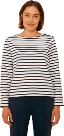 Petit Bateau A0BL4 Langärmelig Damen Marshmallow/Smoking S
