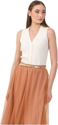 Kocca Femme, Pulls, Blanc, Taille: 40 FR Chic Sleeveless Fitted Top